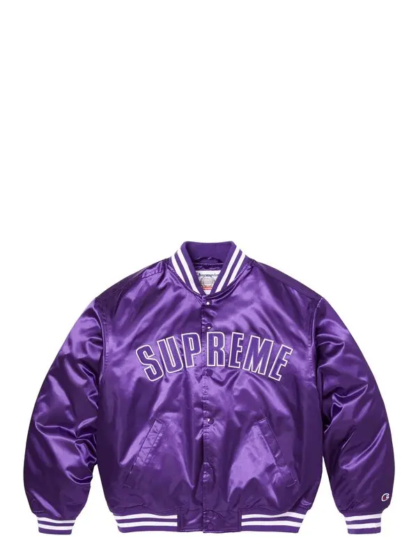 Supreme X Champion Varsity Jacket - Purple