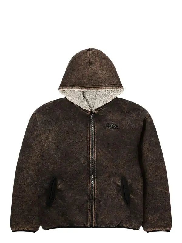 DIESEL® Reversible Hooded Zip-up Jacket - Brown