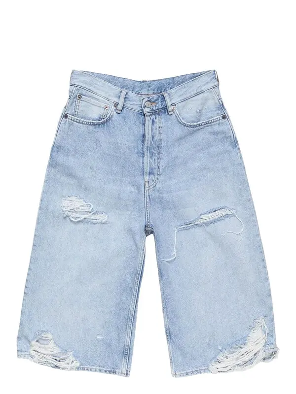Acne Studios Distressed Denim Shorts - Blue