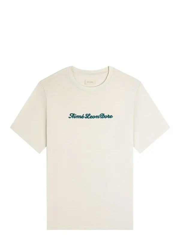Aimé Leon Dore Puff Print Slub Logo T-shirt - Cream