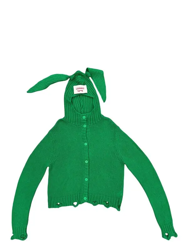 CHARLES JEFFREY Rabbit Hooded Cardigan - Green