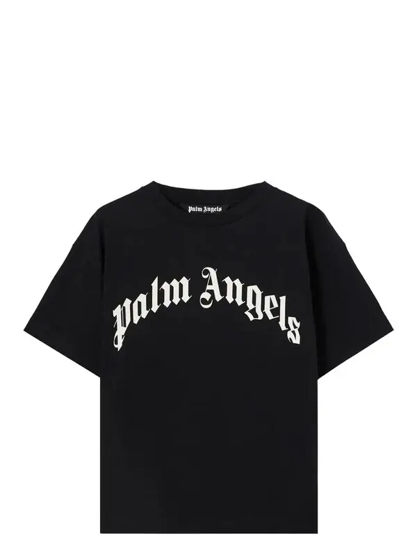 Palm Angels Curved Logo Regular Tee - Black