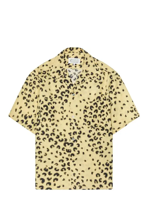 MAISON MARGIELA Pixelated Leopard Print Shirt - Yellow