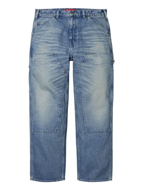 Supreme Worn Double Knee Painter Pant Denim - Blue