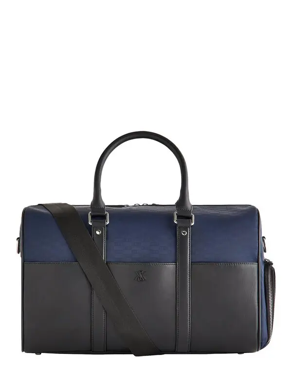 Kith Monogram Nylon Leather Traveler Bag - Blue
