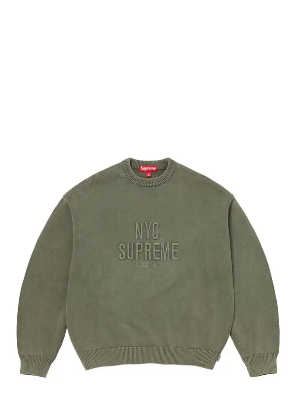 Supreme Overdyed Raised Pullover - Green