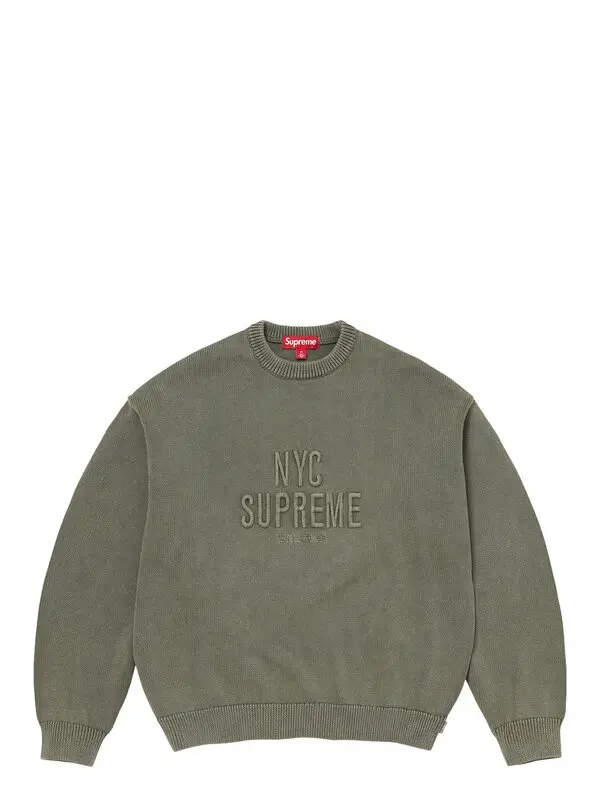 Supreme Overdyed Raised Pullover - Green