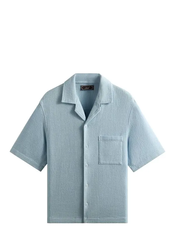 Kith Soft Woven Cropped Beckham Camp Collar Shirt - Blue
