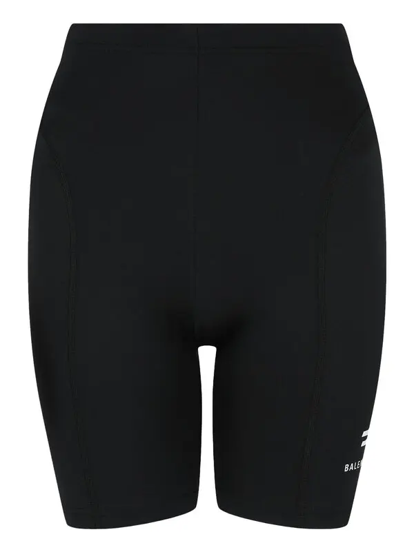 Balenciaga Logo Print Cycling Shorts - Black