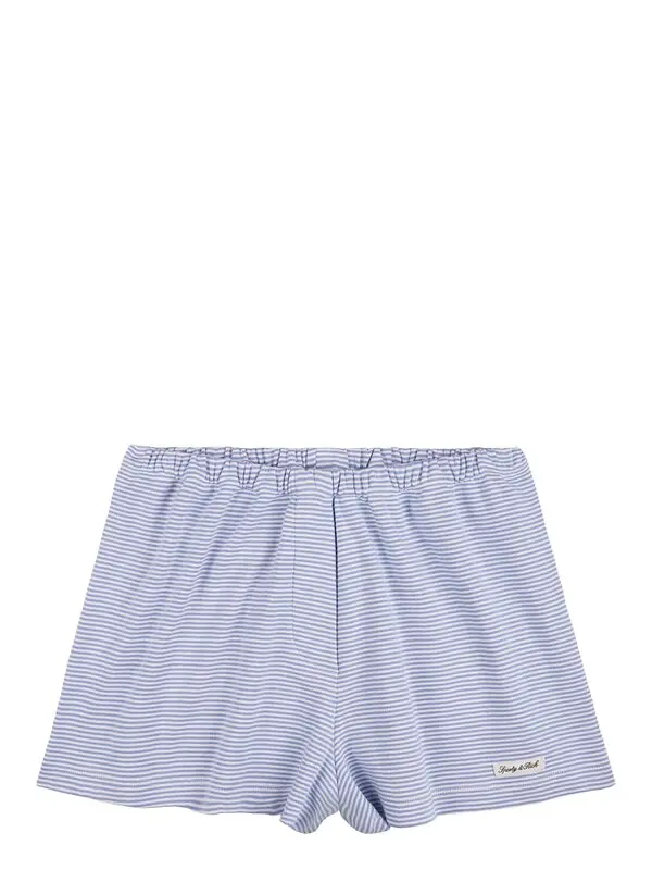 SPORTY & RICH Signature Logo House Shorts - Blue
