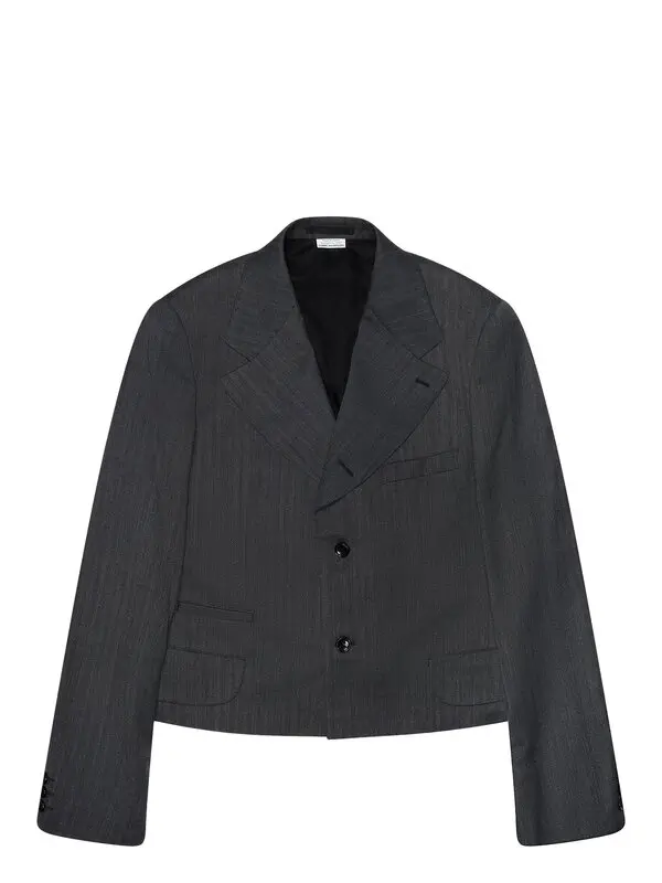Comme Des Garçons Cropped Single Breasted Blazer - Grey
