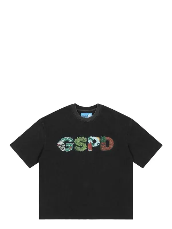 GODSPEED Surfs Up" Graphic T-shirt - Black