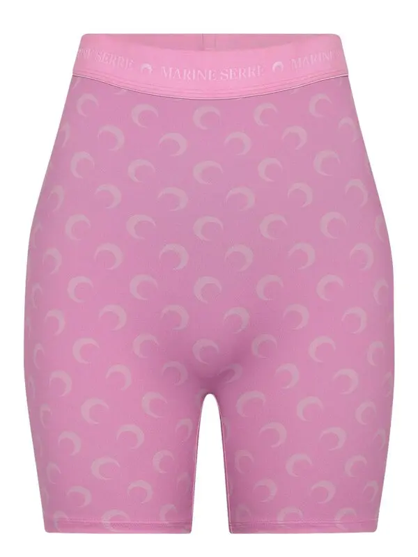 MARINE SERRE Moon Print Jersey Biker Shorts - Pink
