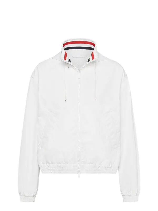 Thom Browne Track Jacket With Roll-out Hood - White