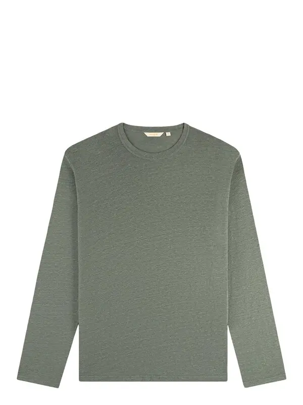 Aimé Leon Dore Long-sleeve Linen Crewneck Tee - Green
