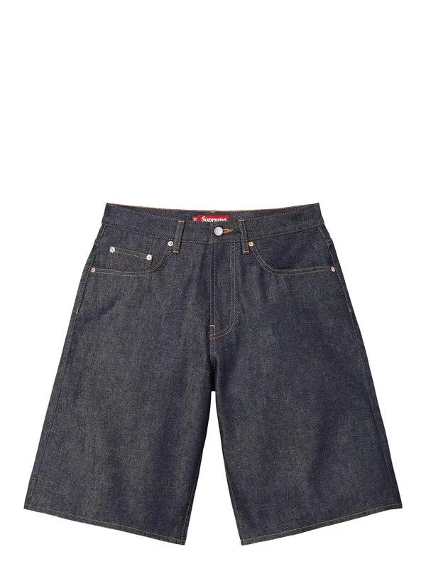 Supreme Baggy Selvedge Denim Short Rigid Indigo - Blue