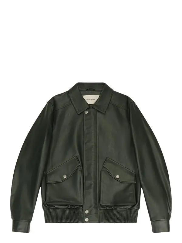 ENTIRE STUDIOS La Moto Leather Jacket - Green
