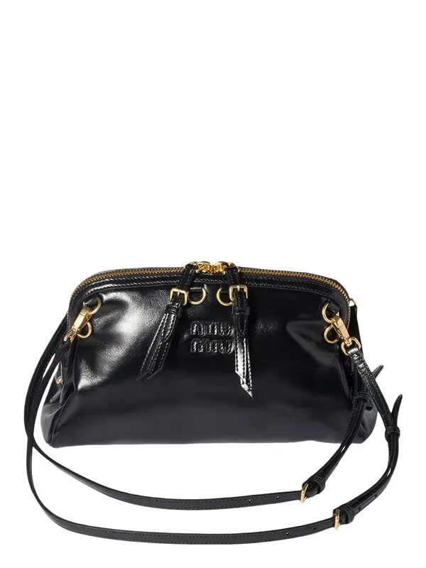 Miu Miu Softy Shine Shoulder Bag - Black
