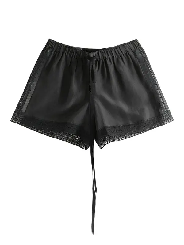 ANN DEMEULEMEESTER Lace Border Boxer Shorts - Black
