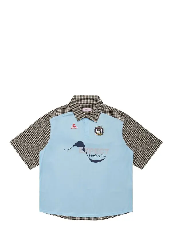 Martine Rose Short Sleeve Collared Polo - Blue