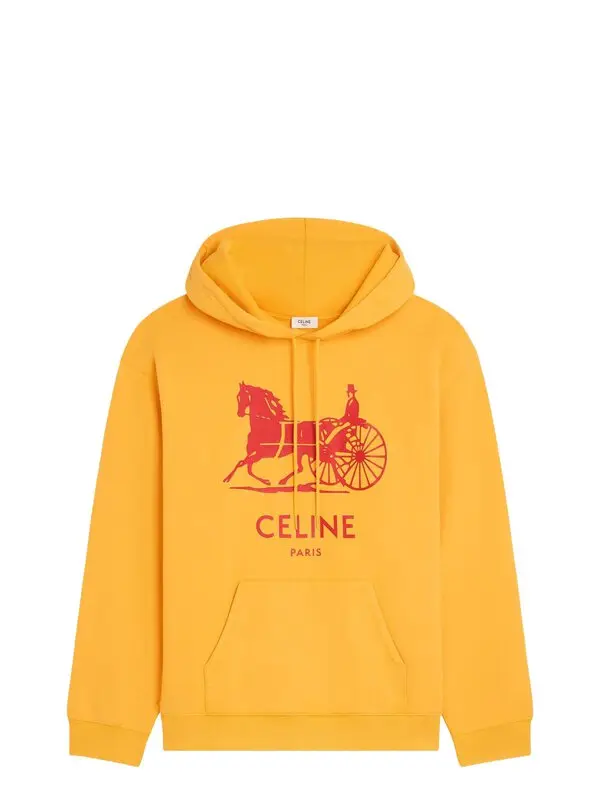 Celine Relaxed Hoodie With Graphic Print - Yellow