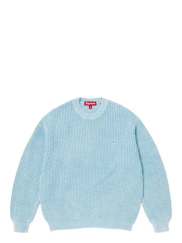 Supreme Washed Small Box Waffle Knit Sweater - Blue