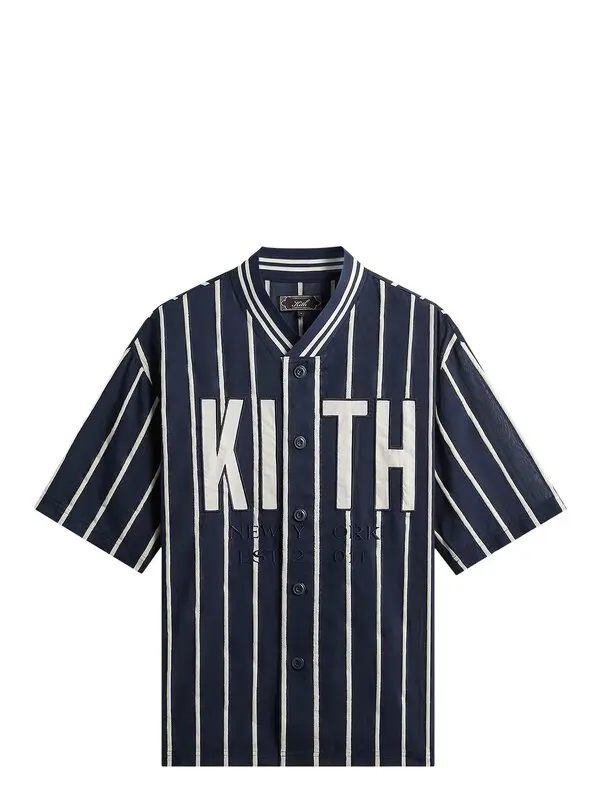 Kith Silk Linen Chenille Stripe Button-up Shirt - Black