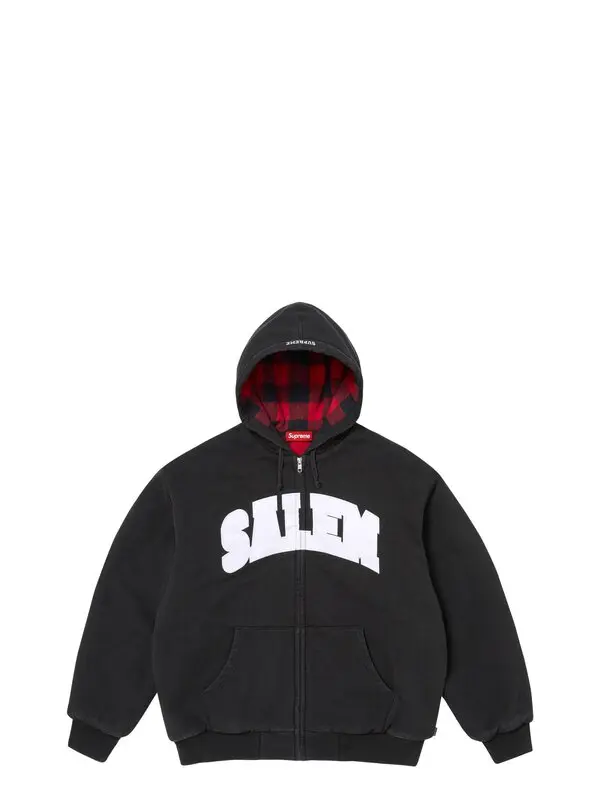 Supreme X Salem Zip Up Hooded Sweatshirt - Black