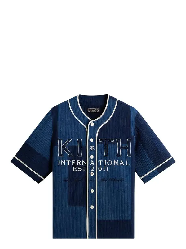 Kith Patchwork Seersucker Short Sleeve Daley Shirt - Blue