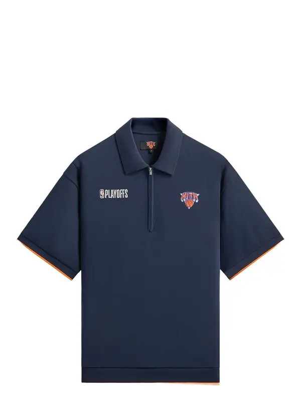 Kith For The New York Knicks Playoffs Performance Knit Zip Polo - Black