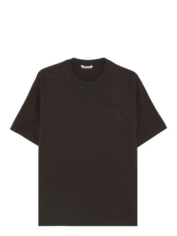 Auralee Brushed Organic Cotton Jersey Tee - Black