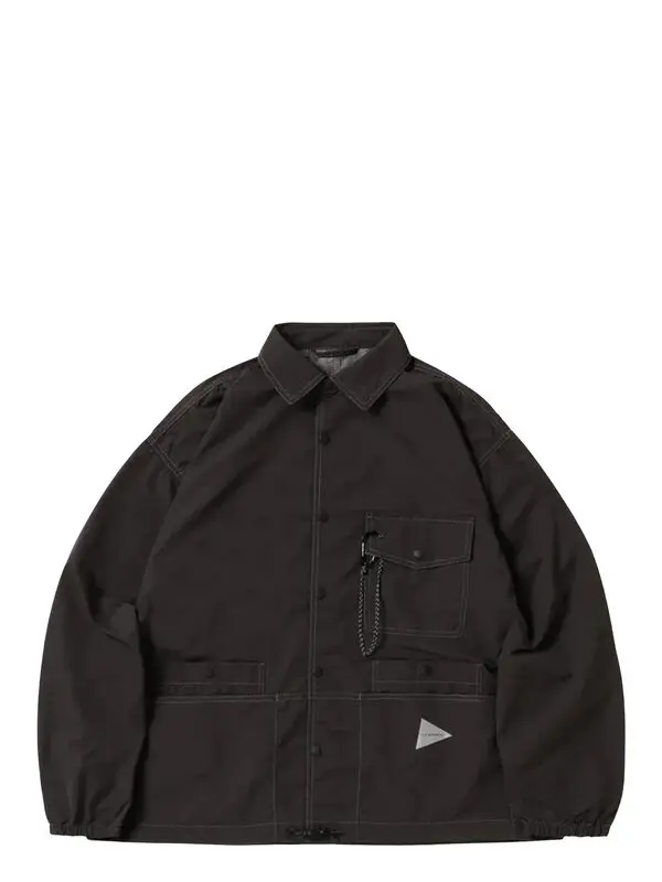 AND WANDER Crinkled Nylon Shirt Jacket - Grey