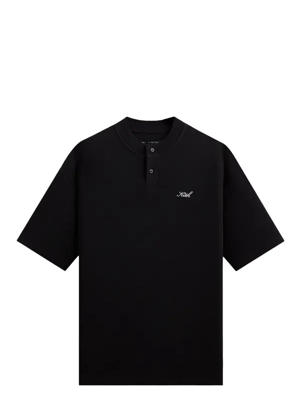 Kith Micro Waffle Tristan Henley - Black