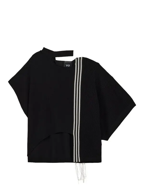 Y3 Knit Top With Striped Detailing - Black