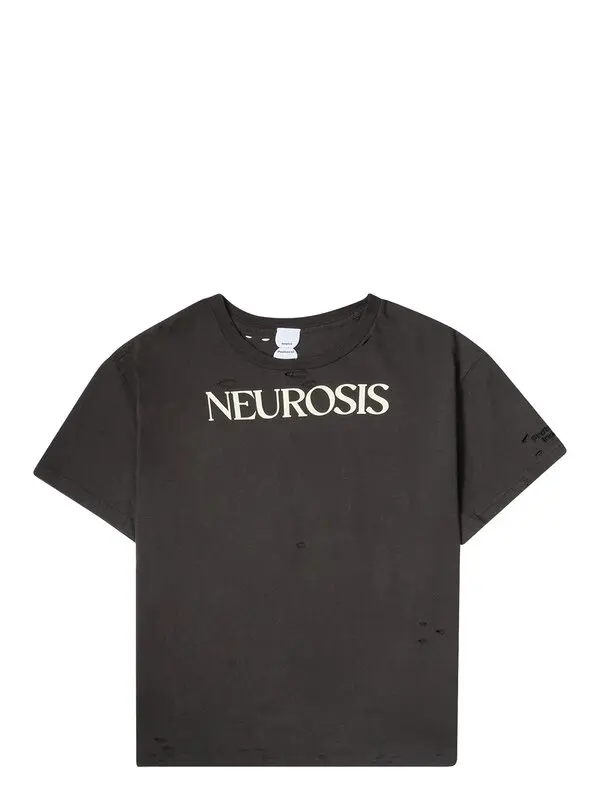 PROTOCOL INDEX Distressed Graphic T-shirt - Black