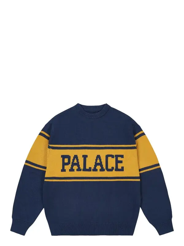 PALACE College Stripe Knit Pullover - Blue