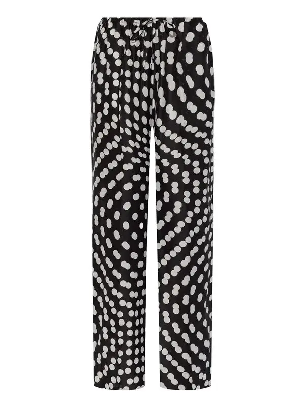 Dries Van Noten Twisted Polka Dot Print Trousers - Black
