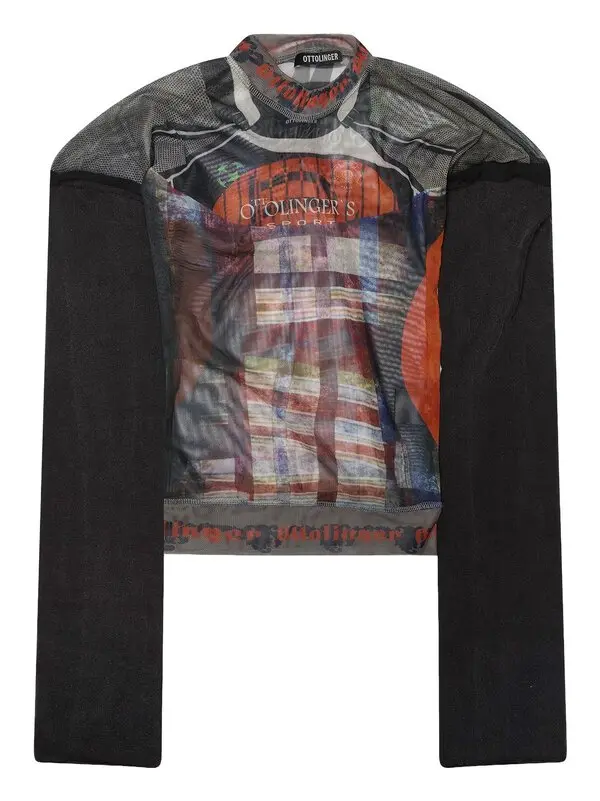 Ottolinger Racing Plaid Mesh Long Sleeve - Multicolor