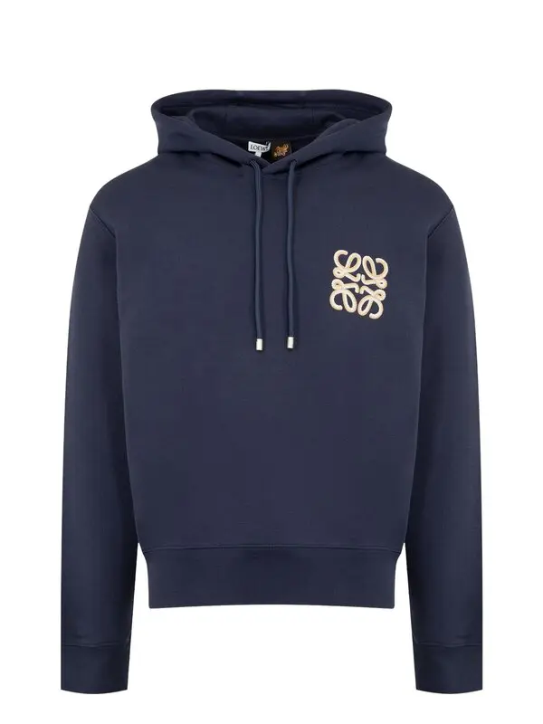 Loewe Hoodie With Anagram Logo - Blue