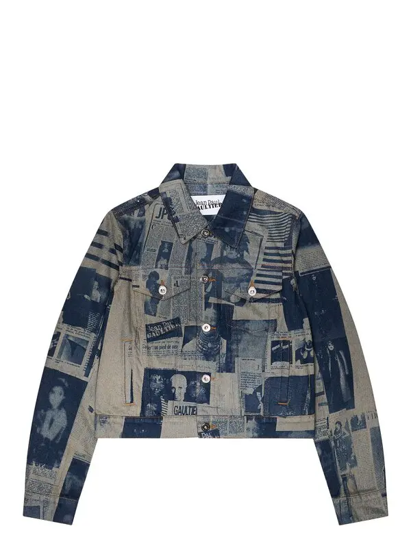 JEAN PAUL GAULTIER Newspaper Print Denim Jacket - Multicolor