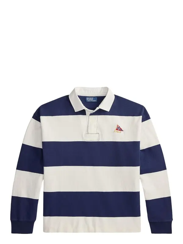 Polo Ralph Lauren Long-sleeve Striped Rugby Polo - Blue