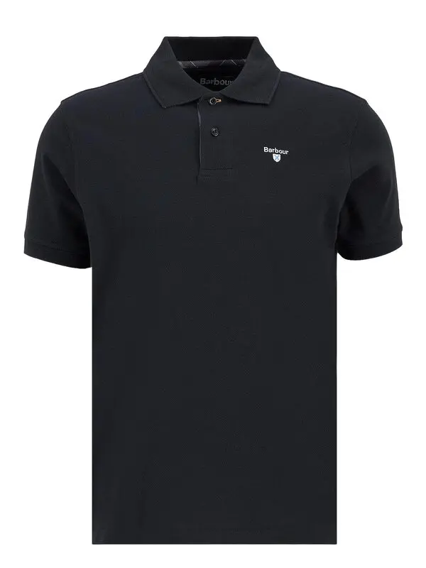 Barbour Tartan Pique Polo - Black
