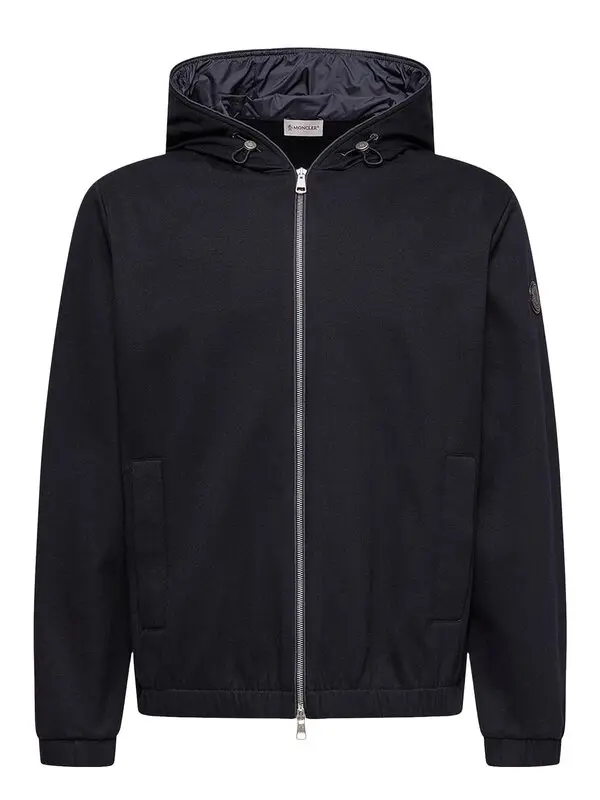 Moncler Zip-up Cardigan With Hood - Blue