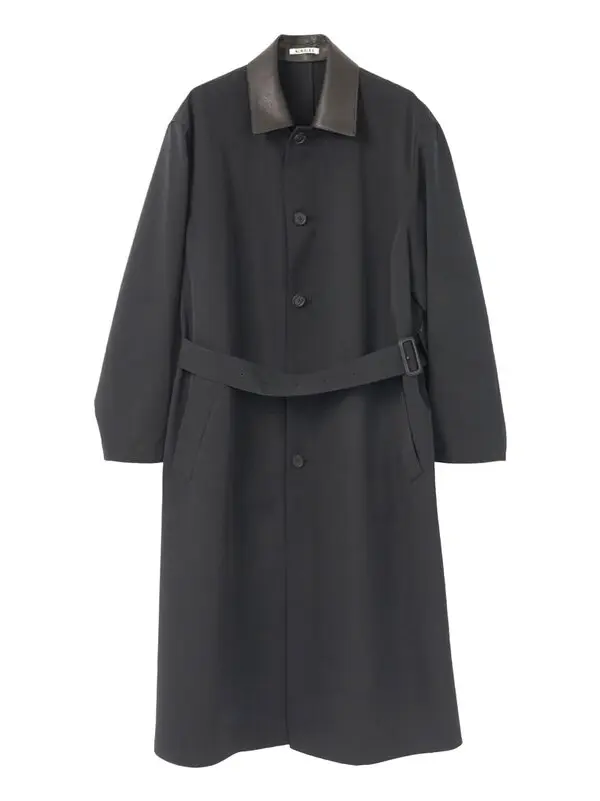 Auralee Wool Max Canvas Coat - Black