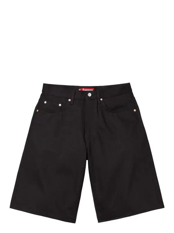 Supreme Baggy Selvedge Denim Short Rigid - Black
