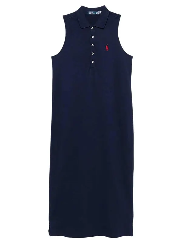 Polo Ralph Lauren Sleeveless Collared Knit Dress - Blue