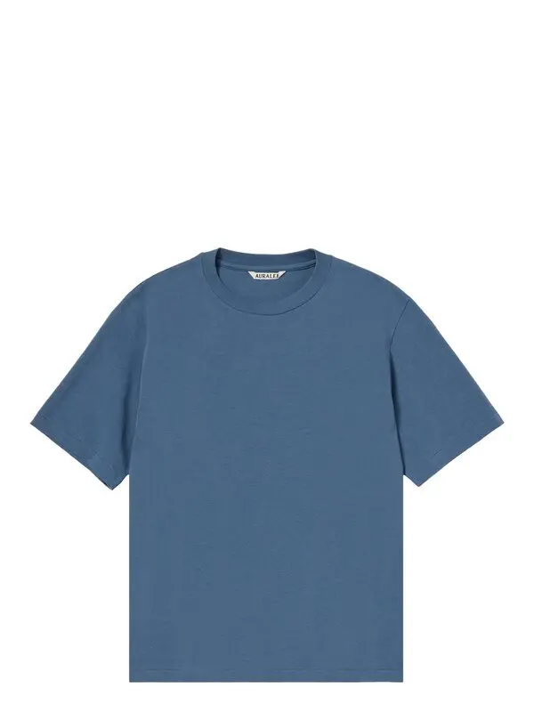 Auralee High Gauge Cotton Jersey Tee - Blue
