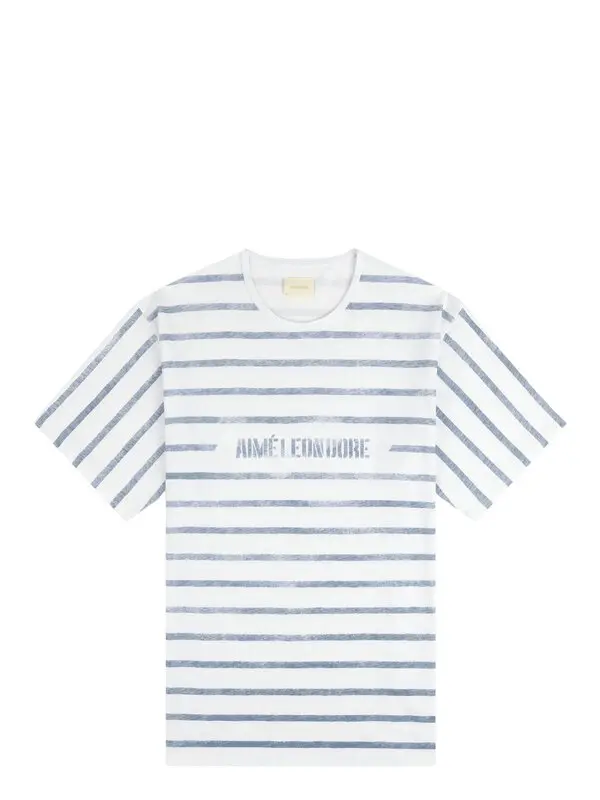 Aimé Leon Dore Striped Slub Beach Tee - Blue