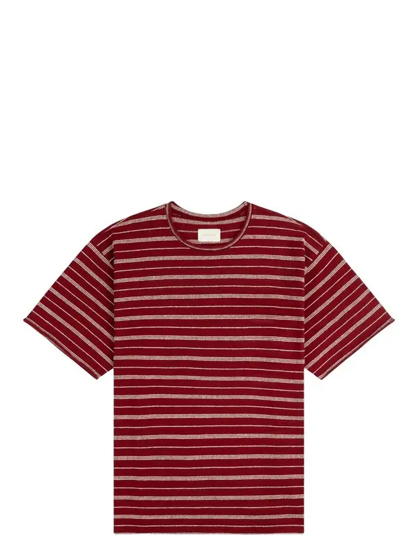 Aimé Leon Dore Jacquard Striped Rollneck Tee - Red