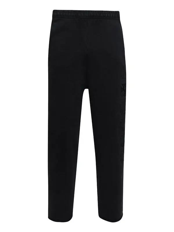 Vetements Embroidered Biker Cross Stripe Sweatpants - Black